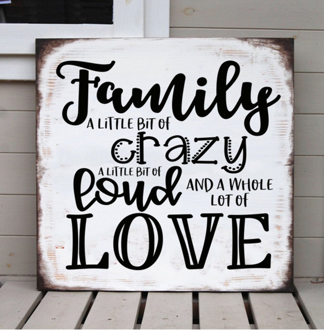 Rustic Shabby Chic Metal Hanging Family a Little Bit of Crazy Sign ... Rustic Shabby Chic Metal Hanging Family a Little Bit of Crazy Sign ...