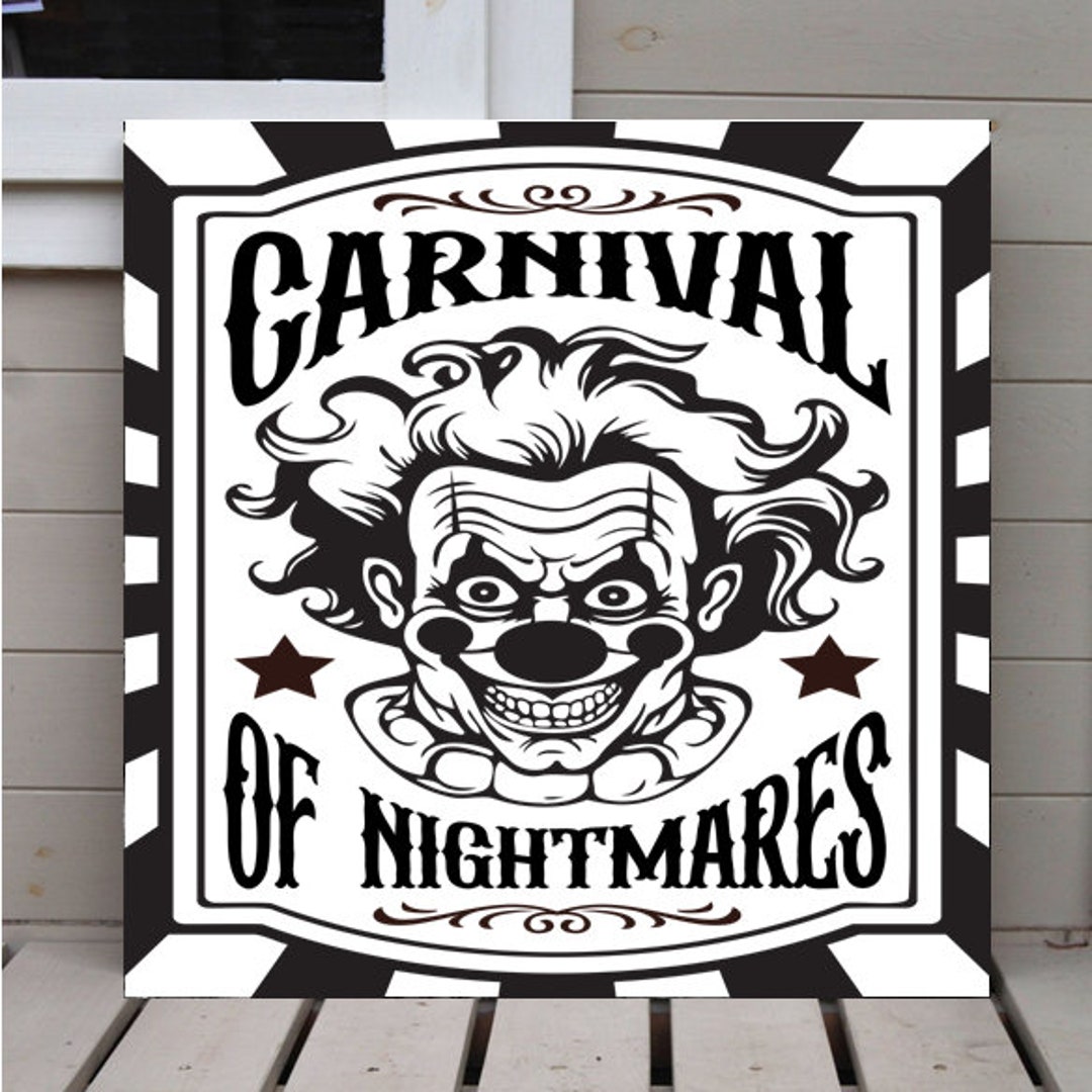 Rustic Shabby Chic Metal Hanging Carnival of Nightmares Halloween Sign ... Rustic Shabby Chic Metal Hanging Carnival of Nightmares Halloween Sign ...