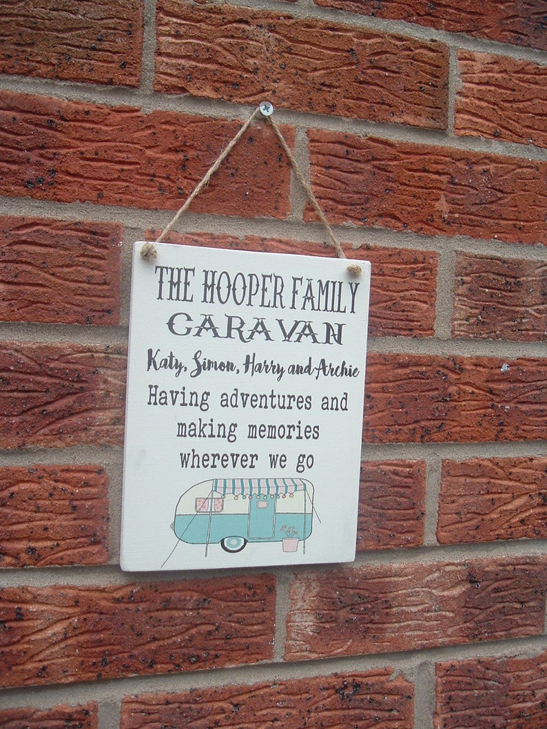 Family Caravan Wooden Sign Plaque Personalized Family Adventures - Etsy