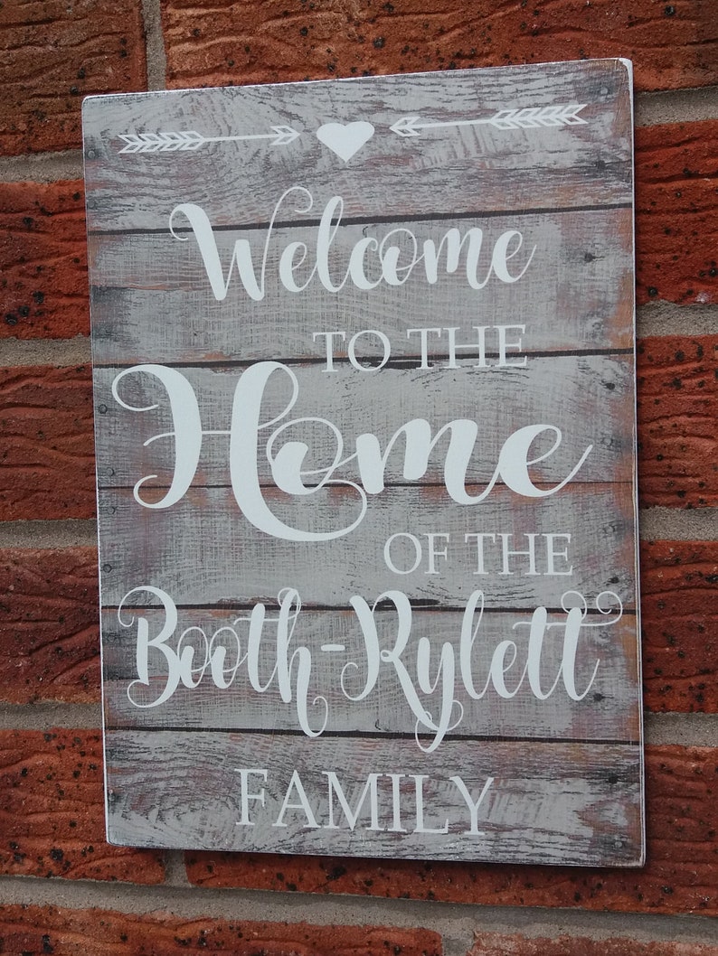Welcome Sign Personalised Rustic Wooden Welcome to the Home of | Etsy