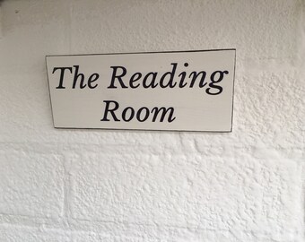Painted Wooden Sign OLD READING ROOM Rustic, Vintage, Shabby Chic ...