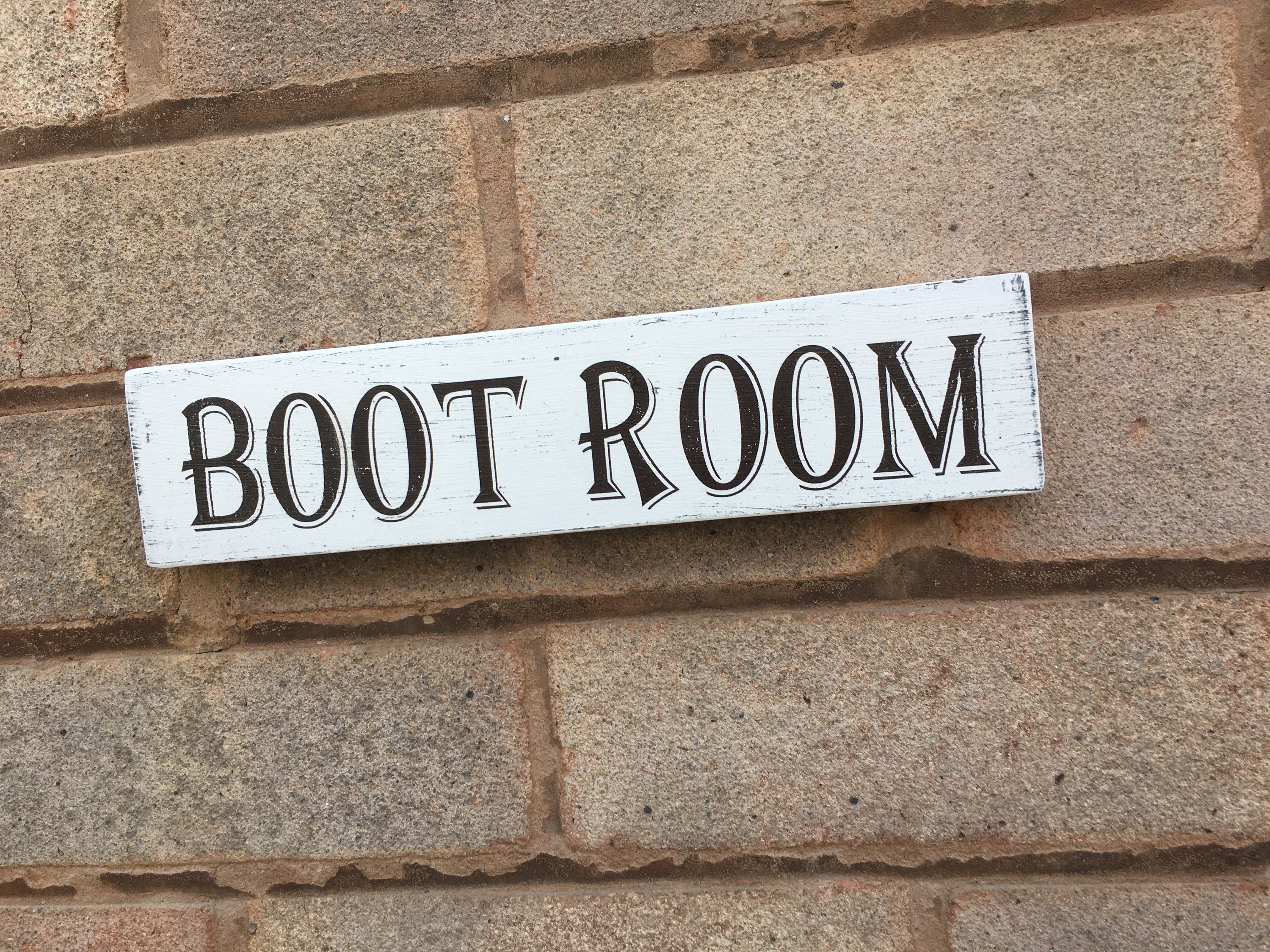 Shabby Chic Boot Room Sign: Distressed White Wooden Plaque - Etsy UK