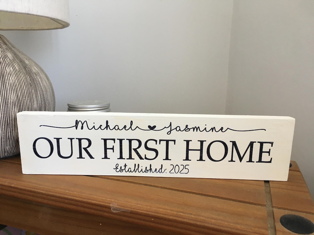 Our First Home Personalized Sign Shabby Vintage Chic Personalised New ...