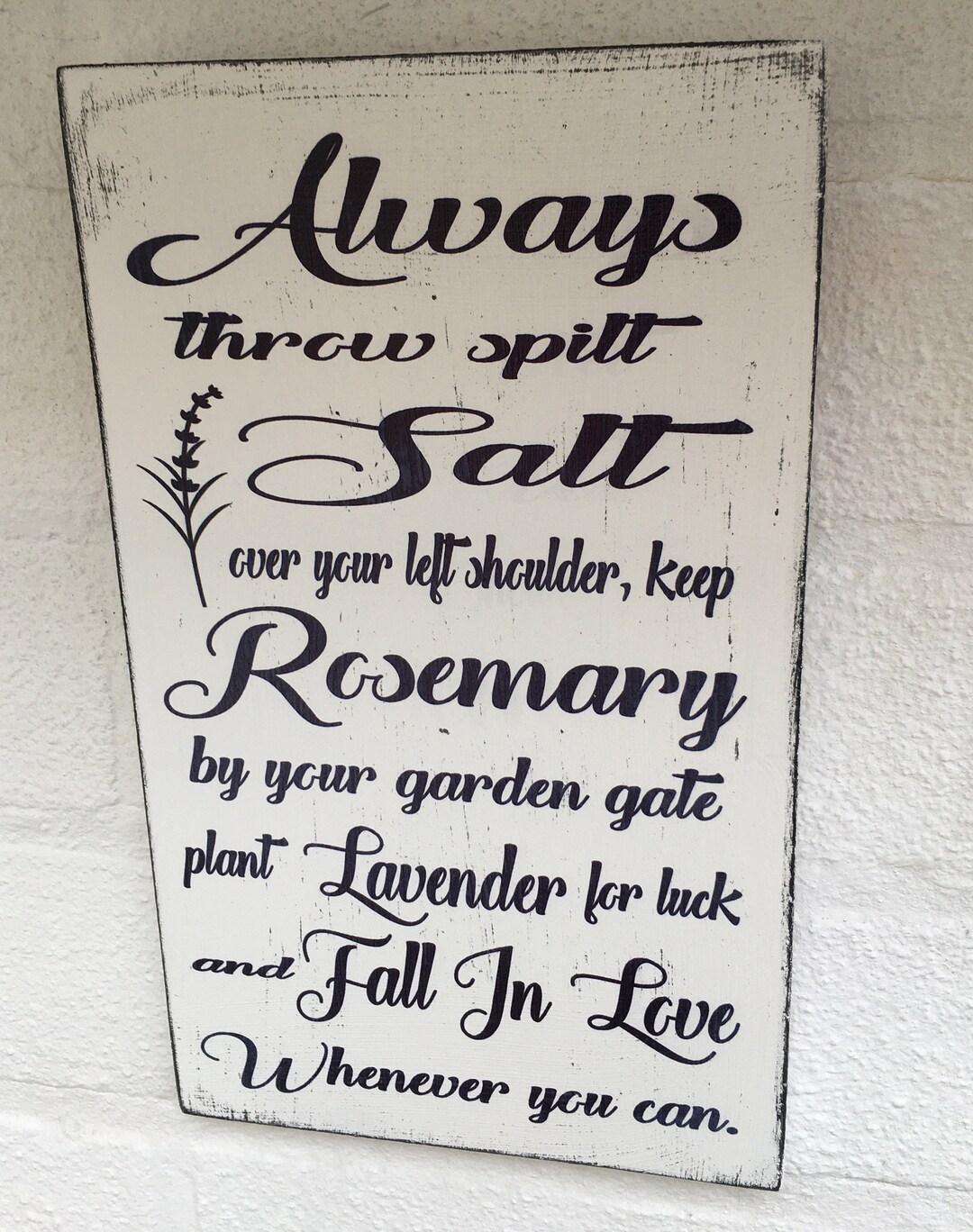 Practical Magic Quote Always Throw Spilt Salt Sign Plaque Distressed ...