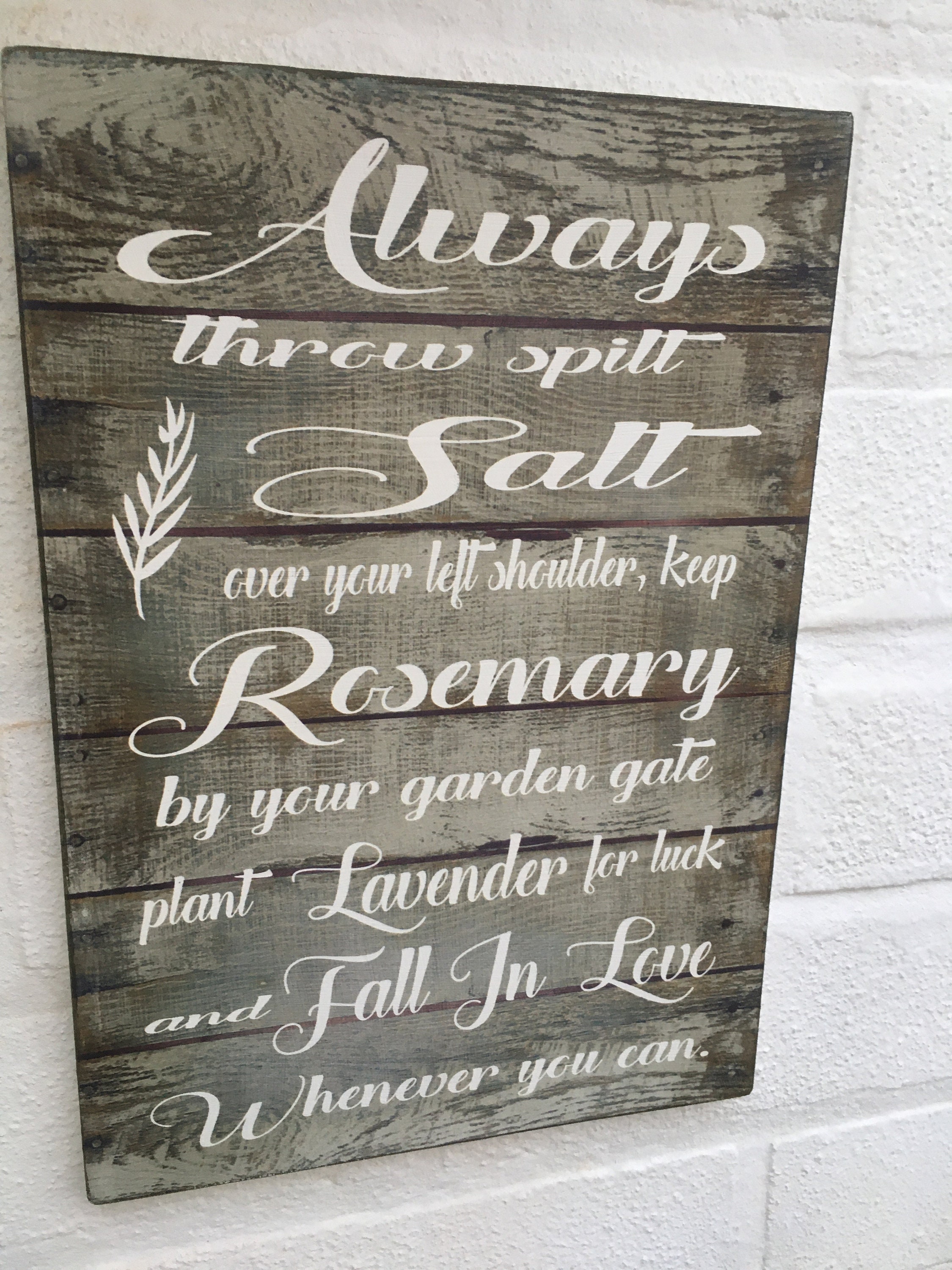 Practical Magic Quote Always Throw Spilt Salt Sign Plaque - Etsy