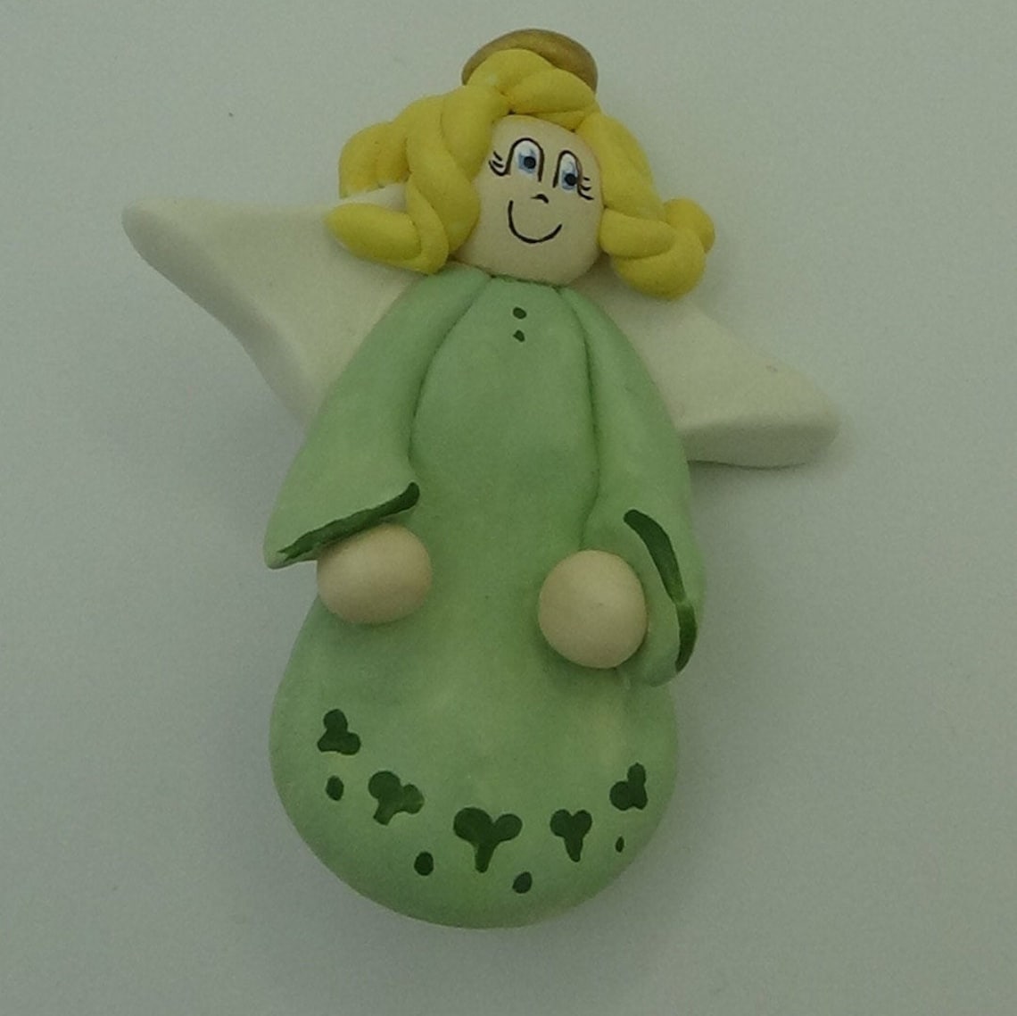 Green Angel Ornament, Green Angel With Hearts Ornament, Angel Keepsake ...