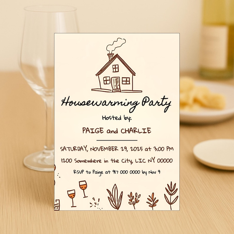 Editable Housewarming Invite Printable New Home Party Invitation Canva ...