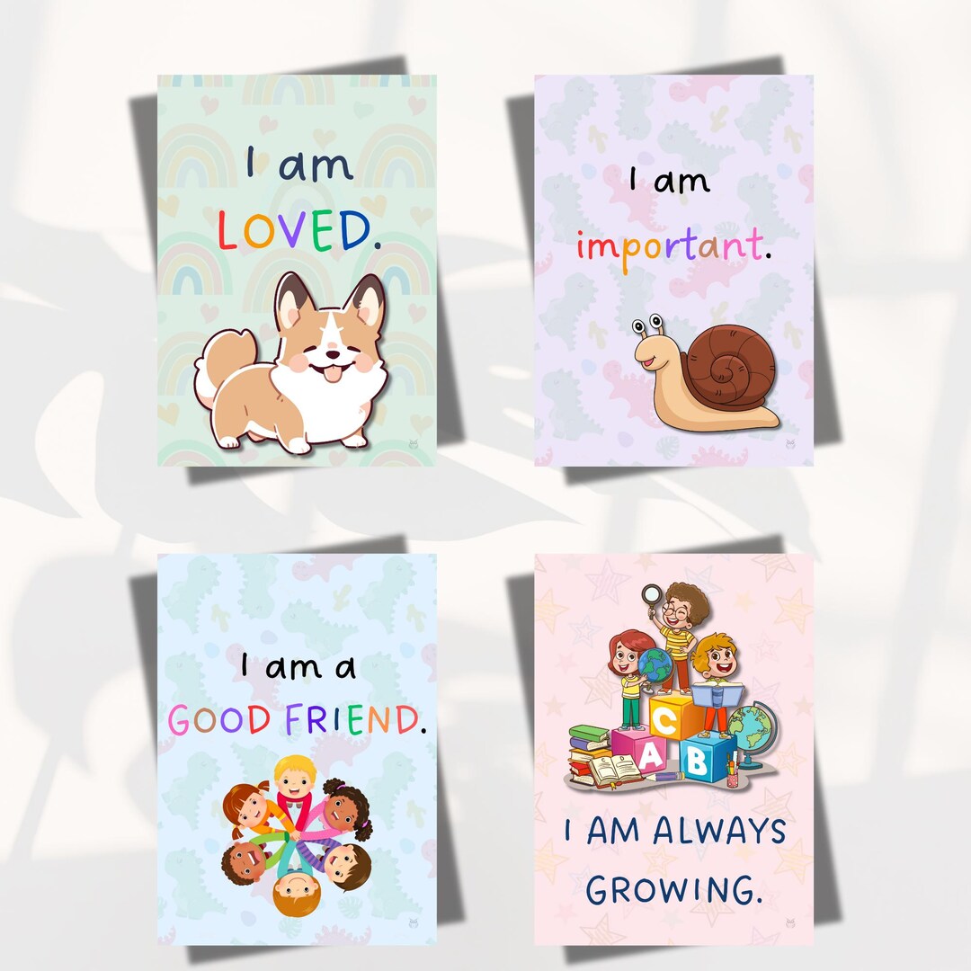 Positive Affirmation Cards for Kids Printable, 40 Children's ...