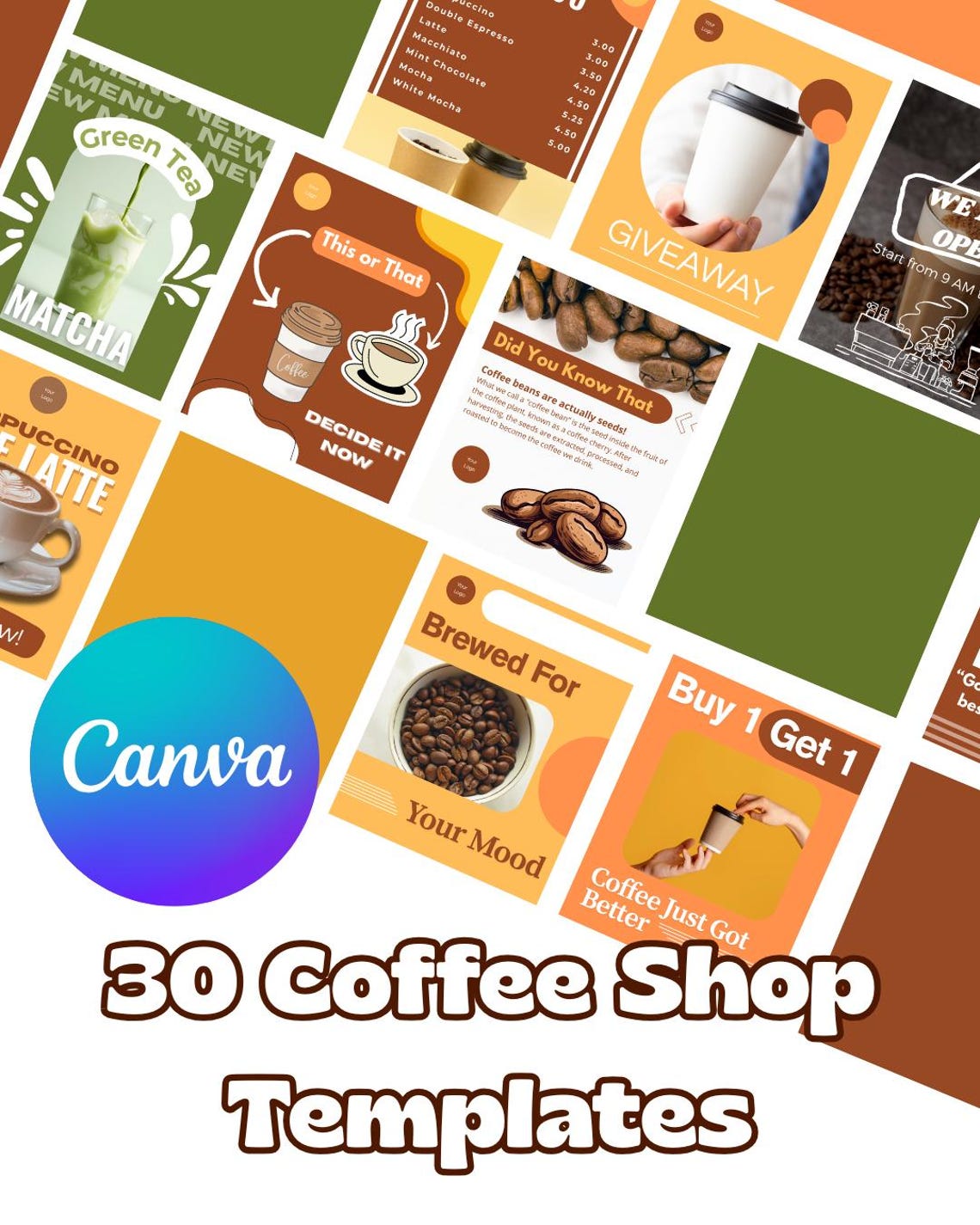 Modern Coffee Shop Instagram Templates – Cozy Café Social Media Kit ...