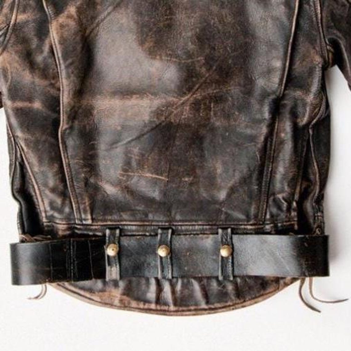 Military Zone Detachable Fur Collar Biker Jacket Handmade Vintage Style ...