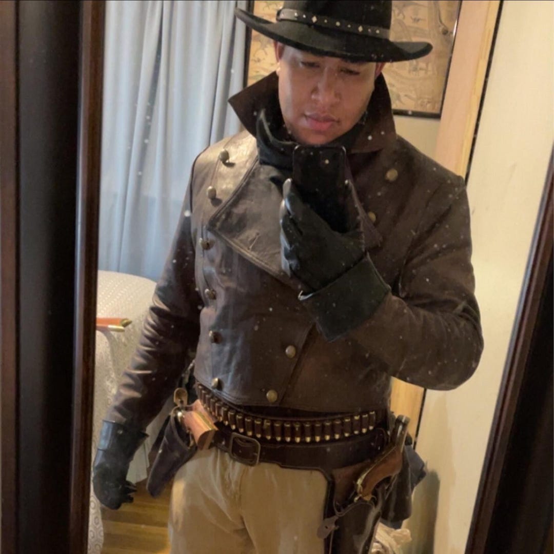 Micah Bell Military Cosplay Tailcoat | Handmade Black Real Cowhide ...