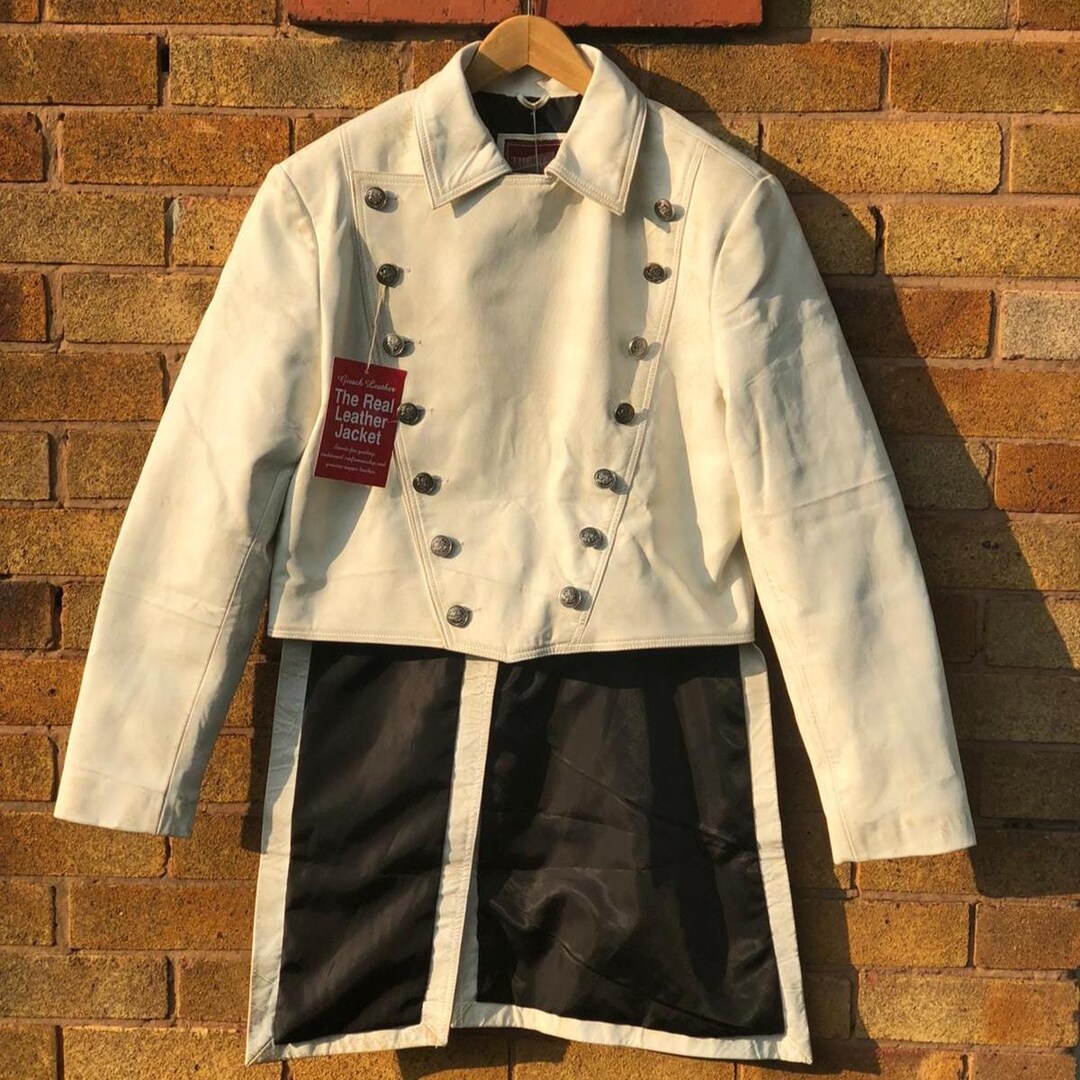 310 Yuma Charlie Tailcoat Gaming Style Military Button Leather Jacket ...