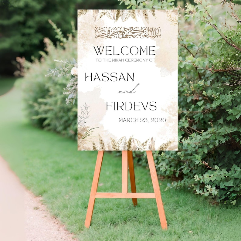 Islamic Nikkah Welcome Sign Template, Custom Nikah Sign Board ...