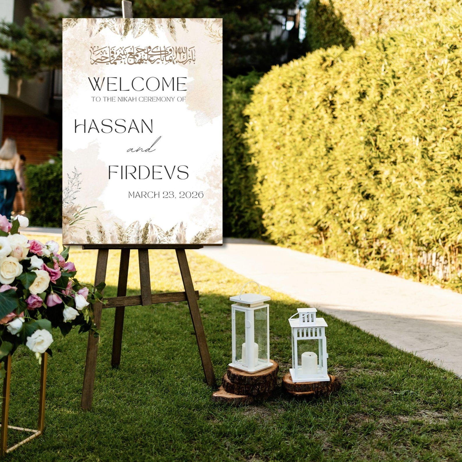 Islamic Nikkah Welcome Sign Template, Custom Nikah Sign Board ...