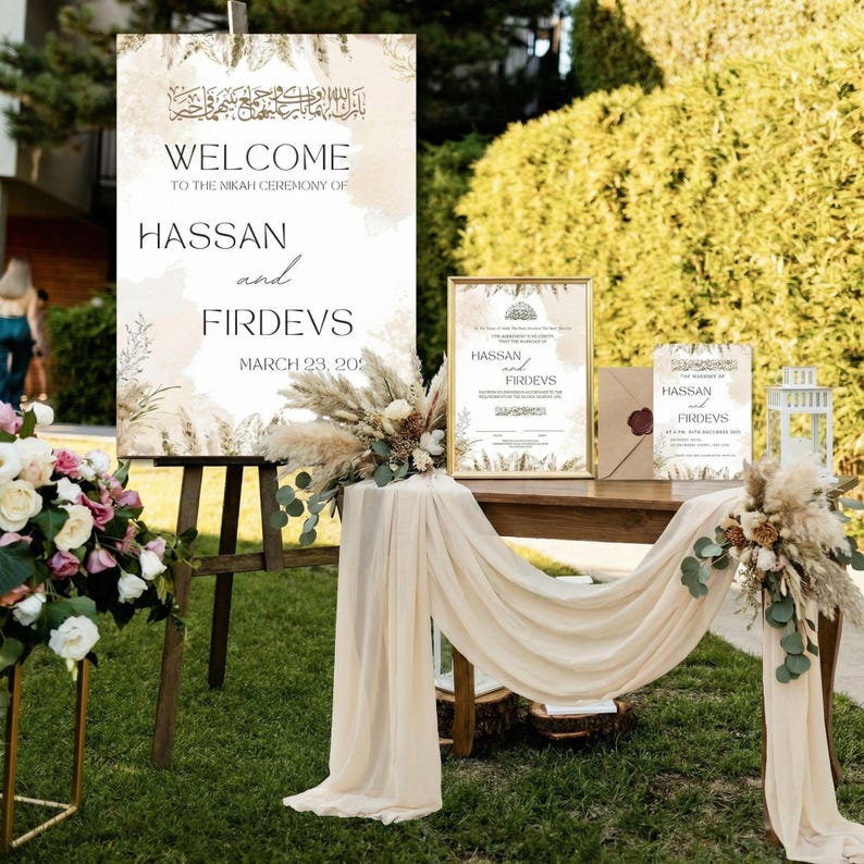 Editable Islamic Wedding Bundle, Nikkah Invitation, Nikah Certificate ...