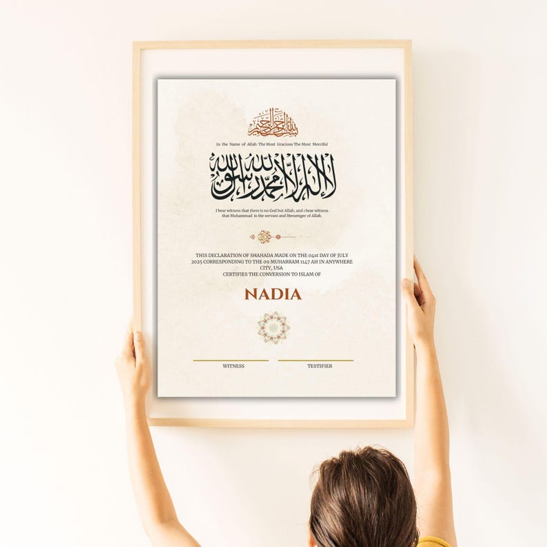 Editable Islamic Shahada Certificate: Muslim Conversion Template ...