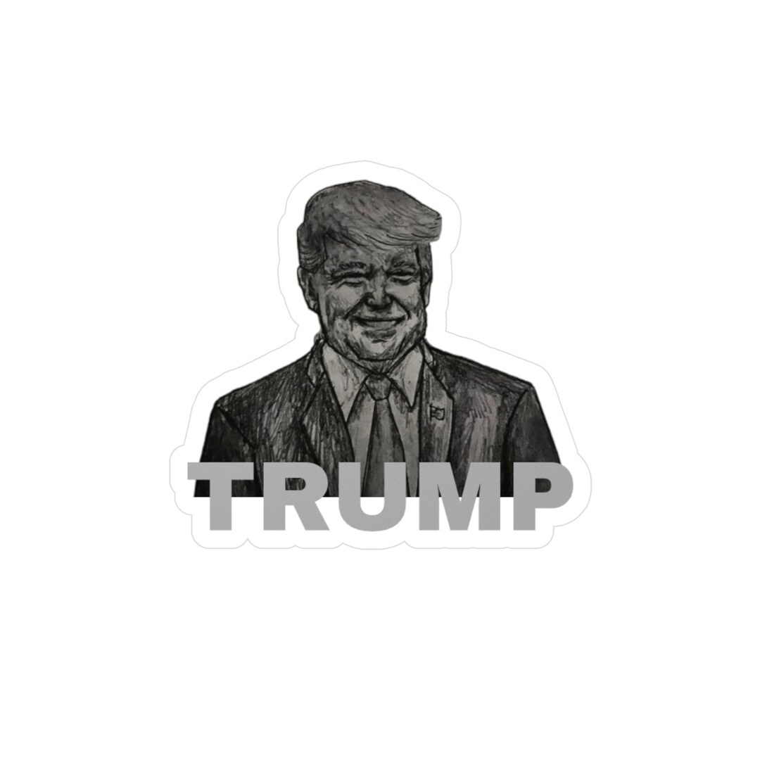 Vinyl Decal, Donald Trump Hand Drawn Sticker, Political Laptop Decal ...