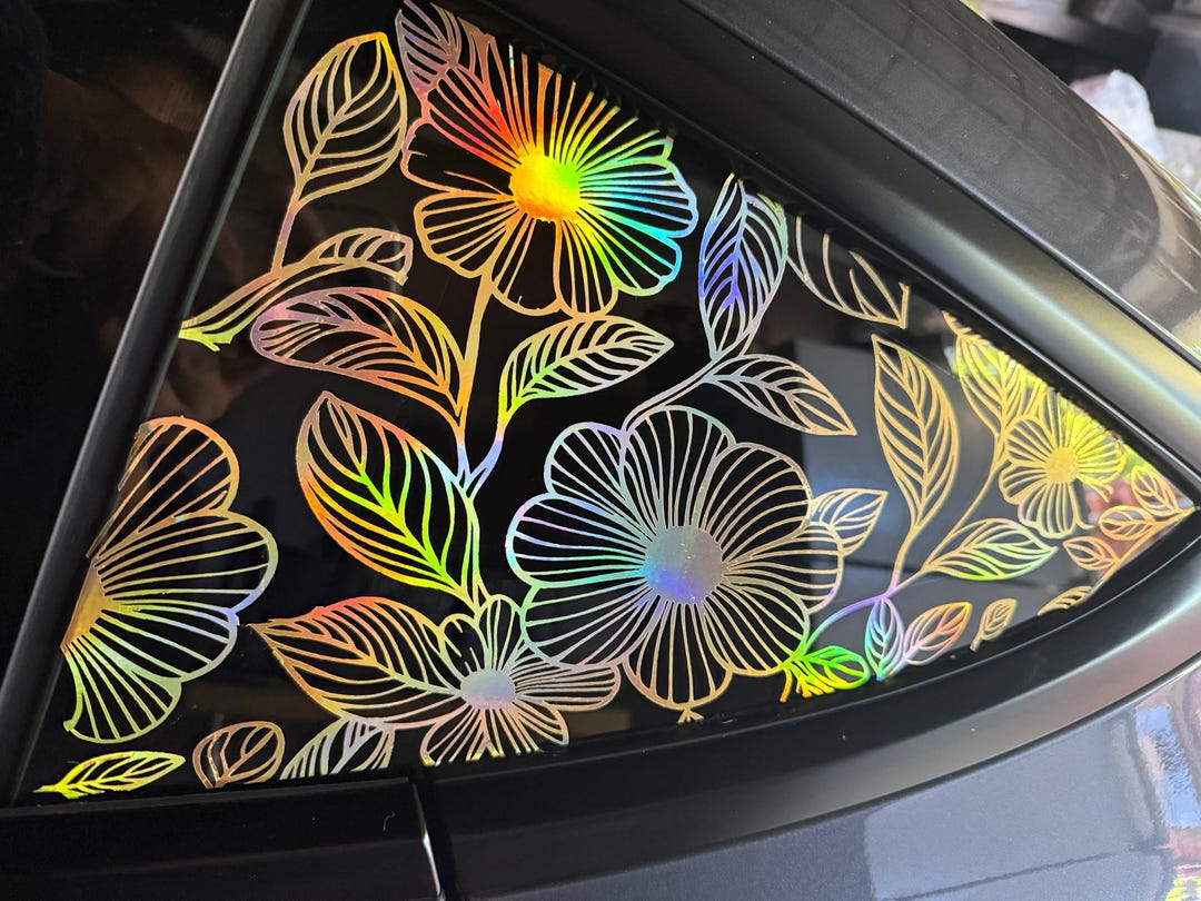 Seamless Floral Car Decal Set: Weatherproof Vinyl Stickers - Etsy