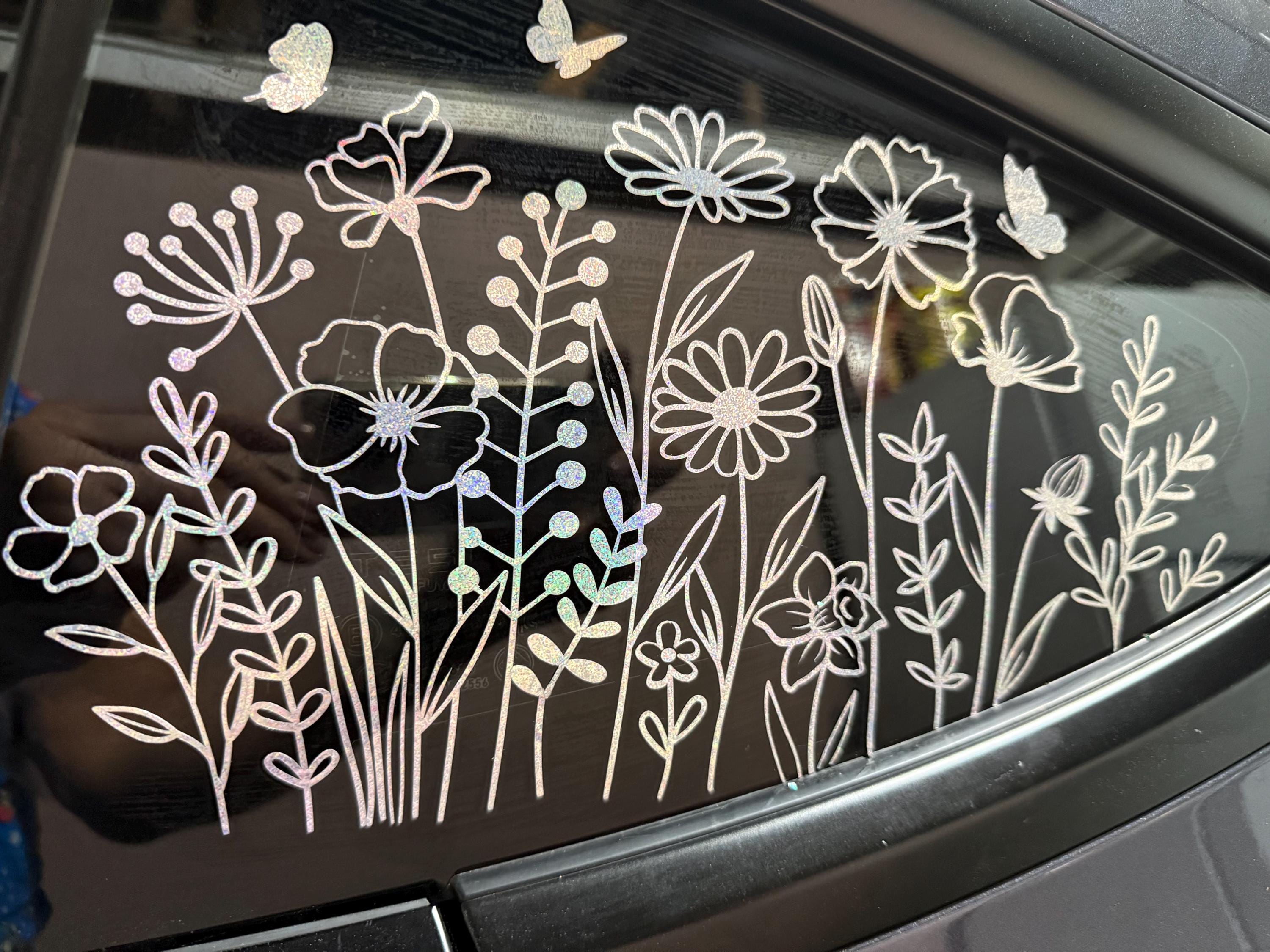 Wildflower Car Decal - Retro Floral Vinyl Sticker - Weatherproof - Etsy
