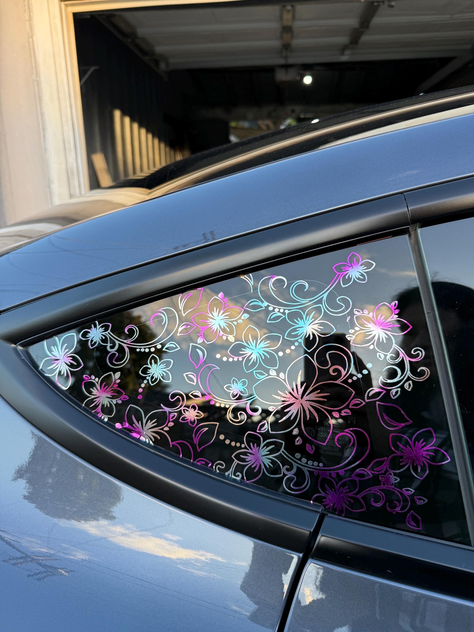 Flourish Flower Car Decal | Elegant Flower Vinyl Sticker | Car Window ...