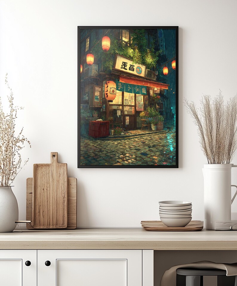 Japan Street Poster, Japanese Room Decoration, Tokyo Travel Print ...