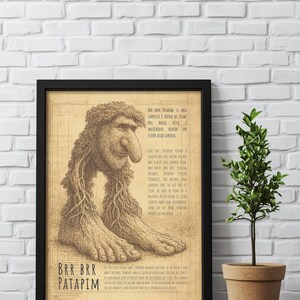 Framed Brr Brr Patapim Brain Rot Meme Poster, Brainrot Memes,meme ...