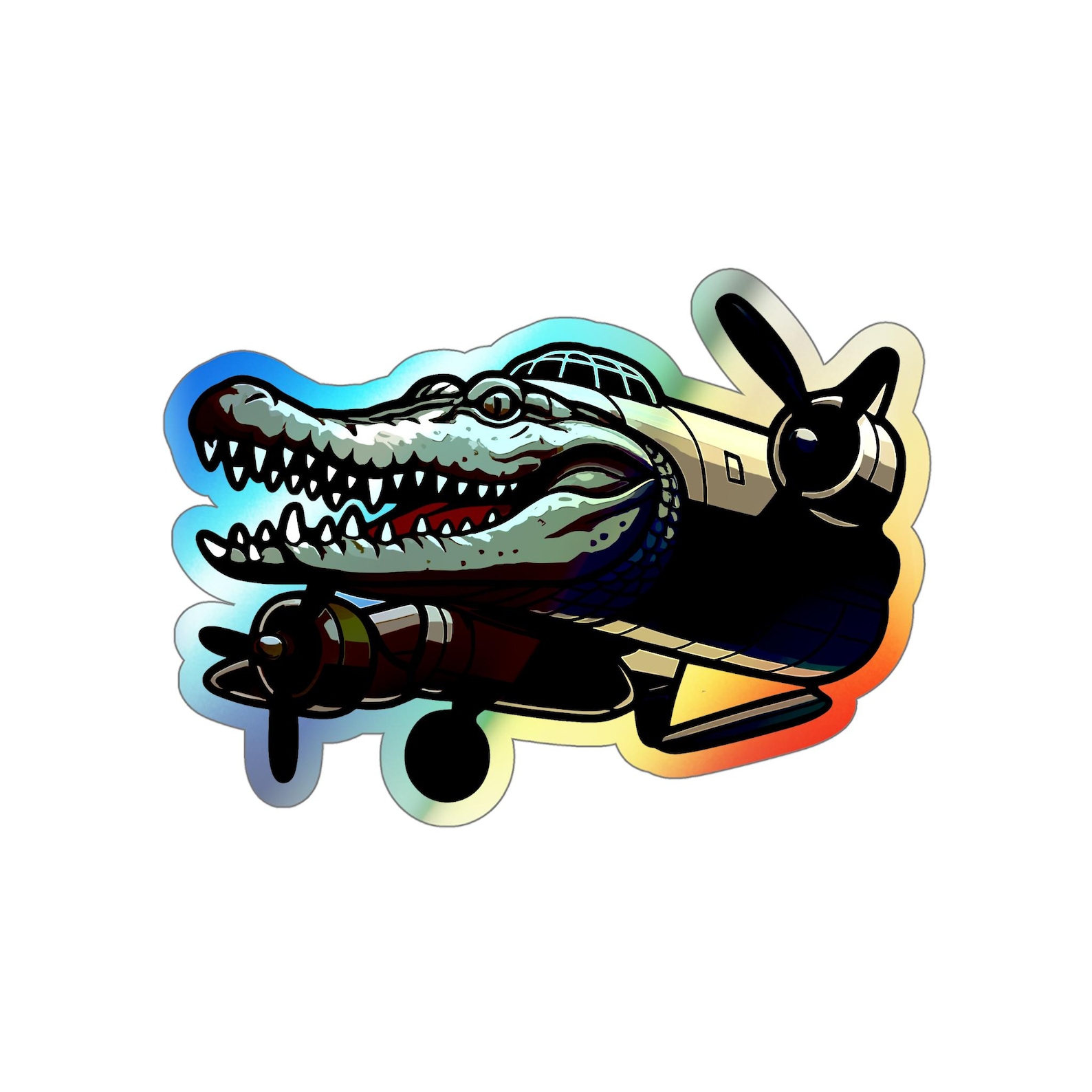 Bombardiro Crocodillo Holographic Sticker, Brainrot Memes, Internet ...