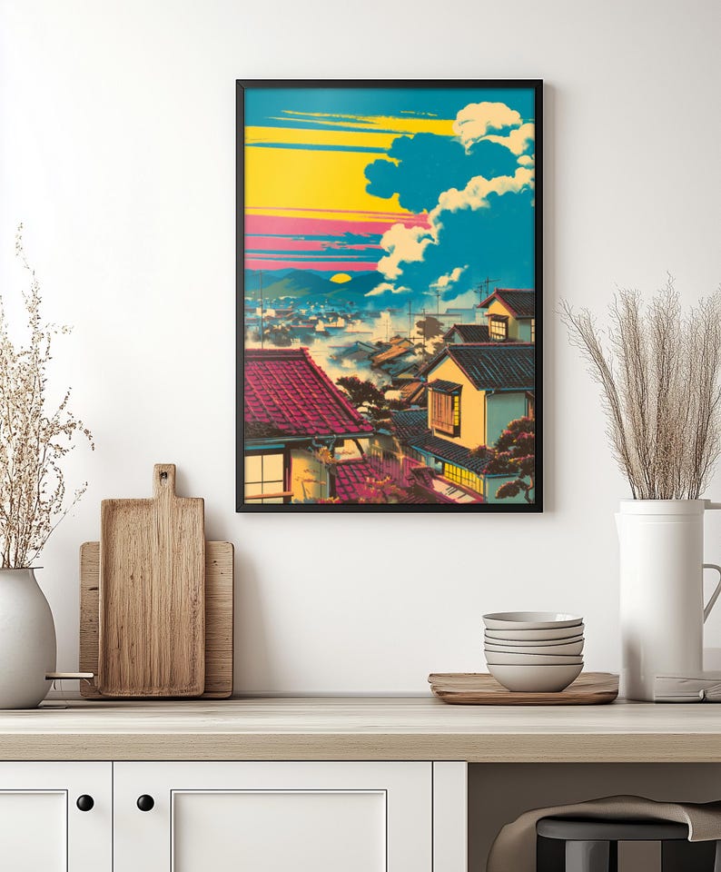 Japan Street Poster, Japanese Room Decoration, Tokyo Travel Print ...