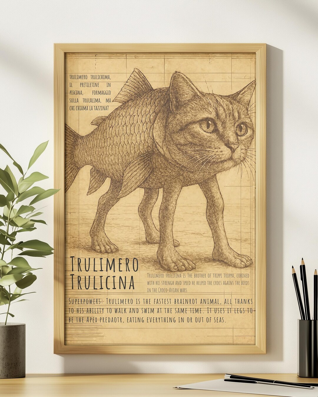 Trulimero Trulicina Brain Rot Meme Poster, Brainrot Memes, Meme Posters ...