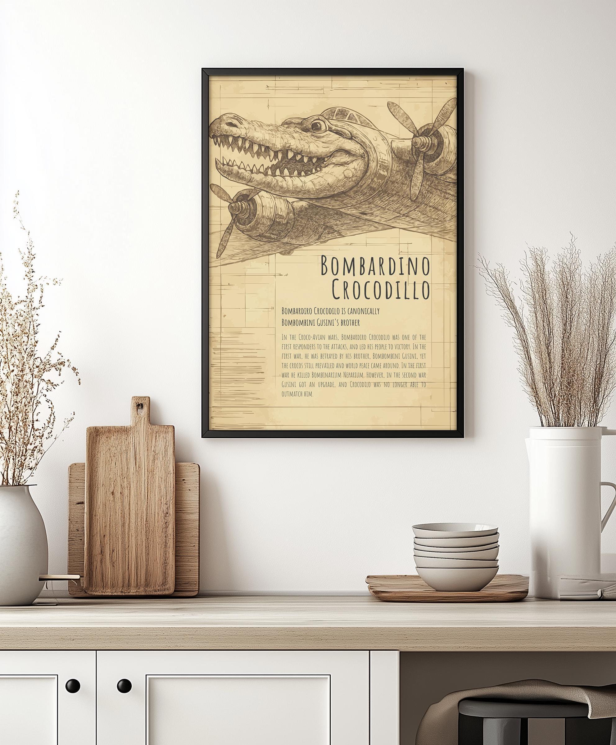Bombardino Crocodillo Meme Poster, Viral Art Print - Etsy