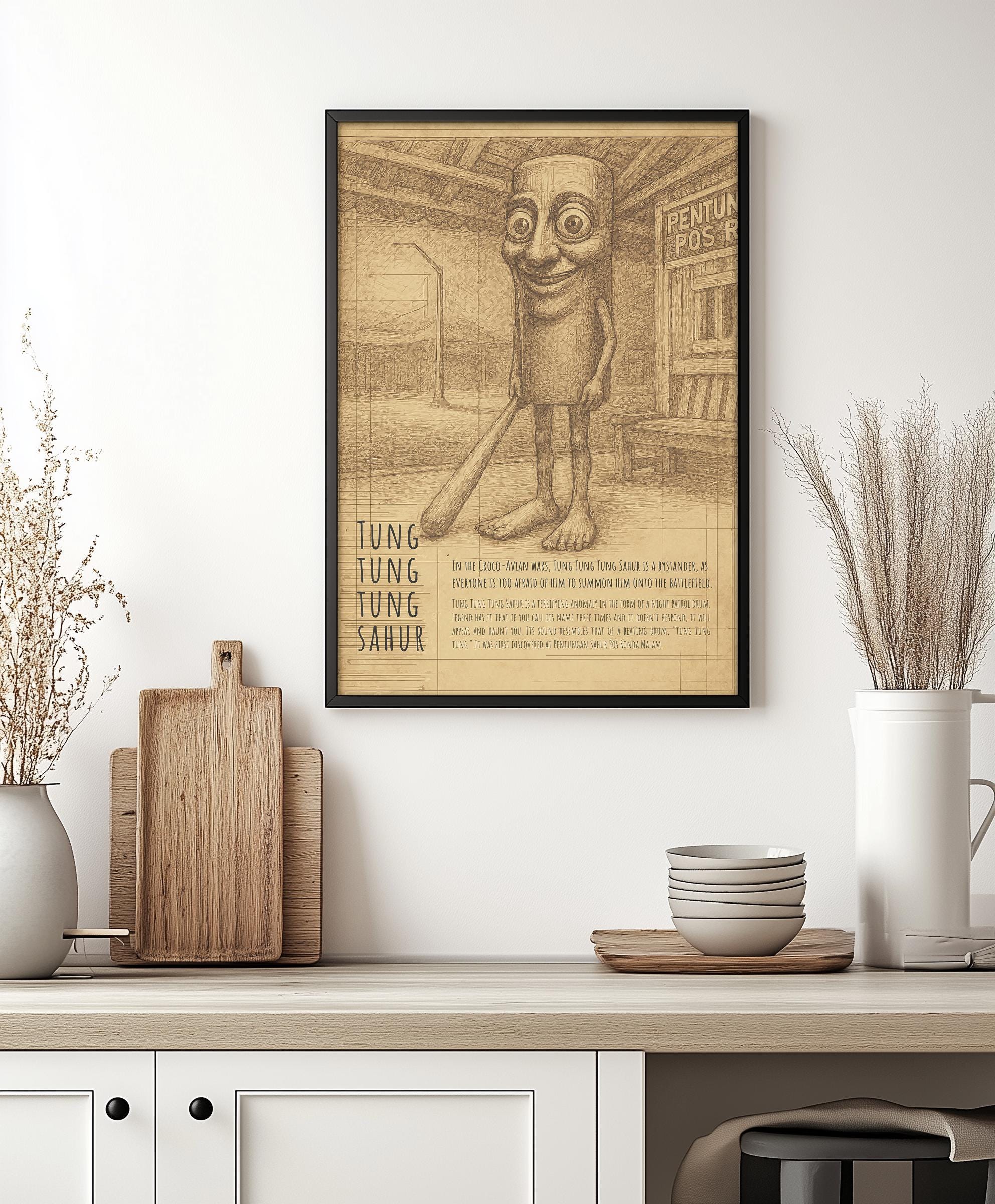 Framed Tung Tung Tung Sahur Meme Poster, Brainrot Memes, Meme Posters ...