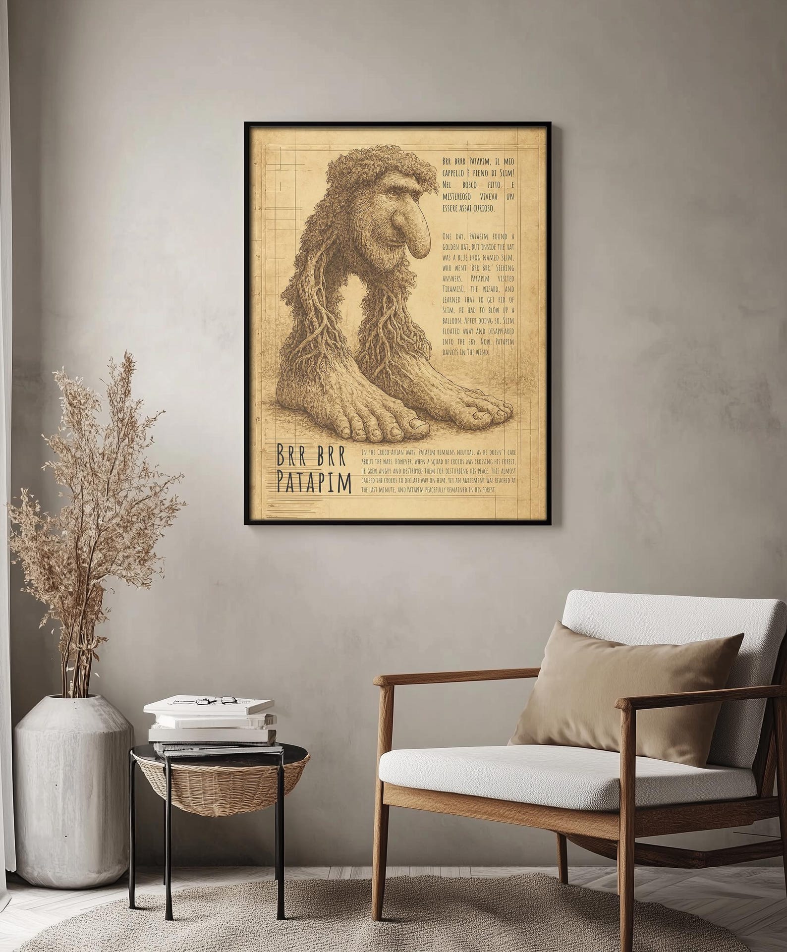 Brr Brr Patapim Brain Rot Meme Poster, Italian Brainrot - Etsy