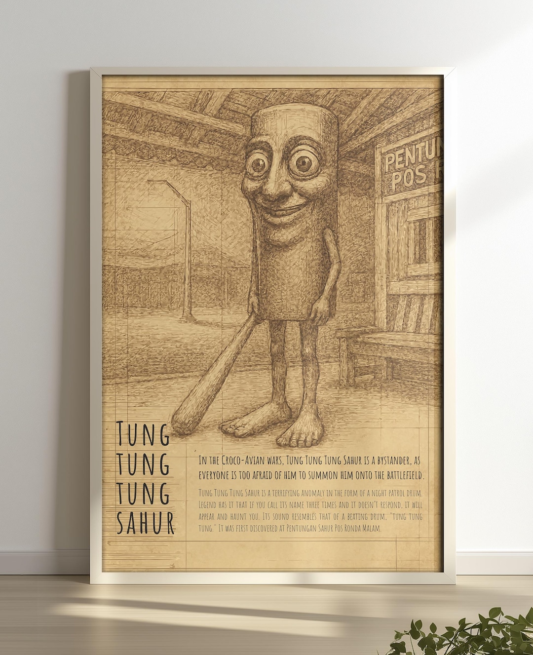 Framed Tung Tung Tung Sahur Meme Poster, Brainrot Memes, Meme Posters ...