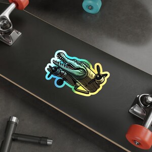 Bombardiro Crocodillo Holographic Sticker, Brainrot Memes, Internet ...
