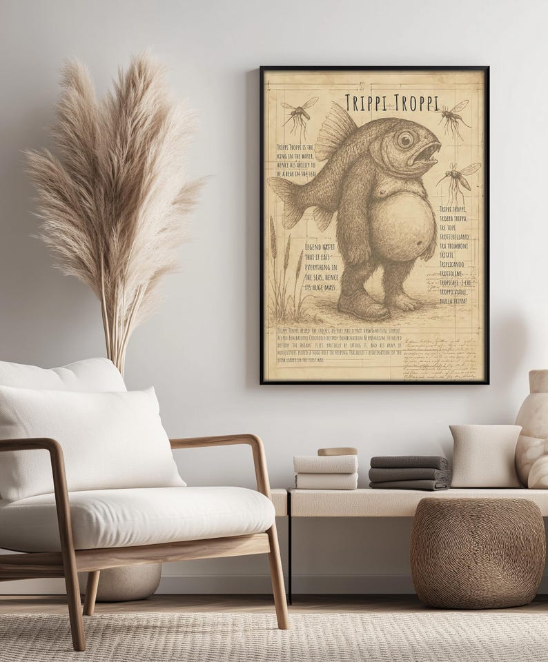 Trippi Troppi Brain Rot Meme Poster, Brainrot Memes,meme Posters,fish ...