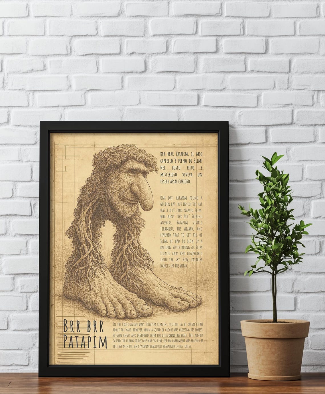 Brr Brr Patapim Brain Rot Meme Poster, Italian Brainrot - Etsy