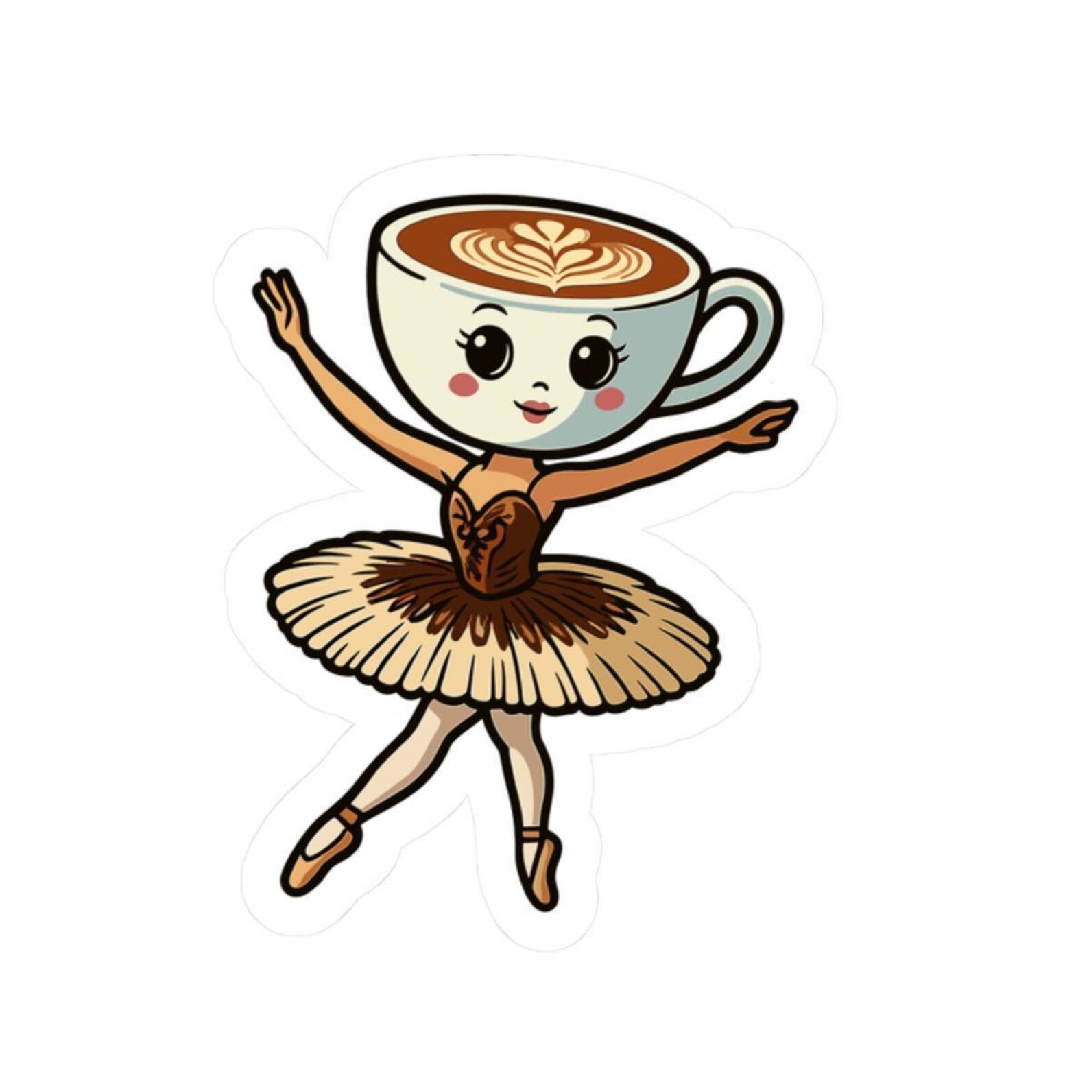 Ballerina Cappuccina Meme Sticker, Brainrot Memes, Internet Humor ...