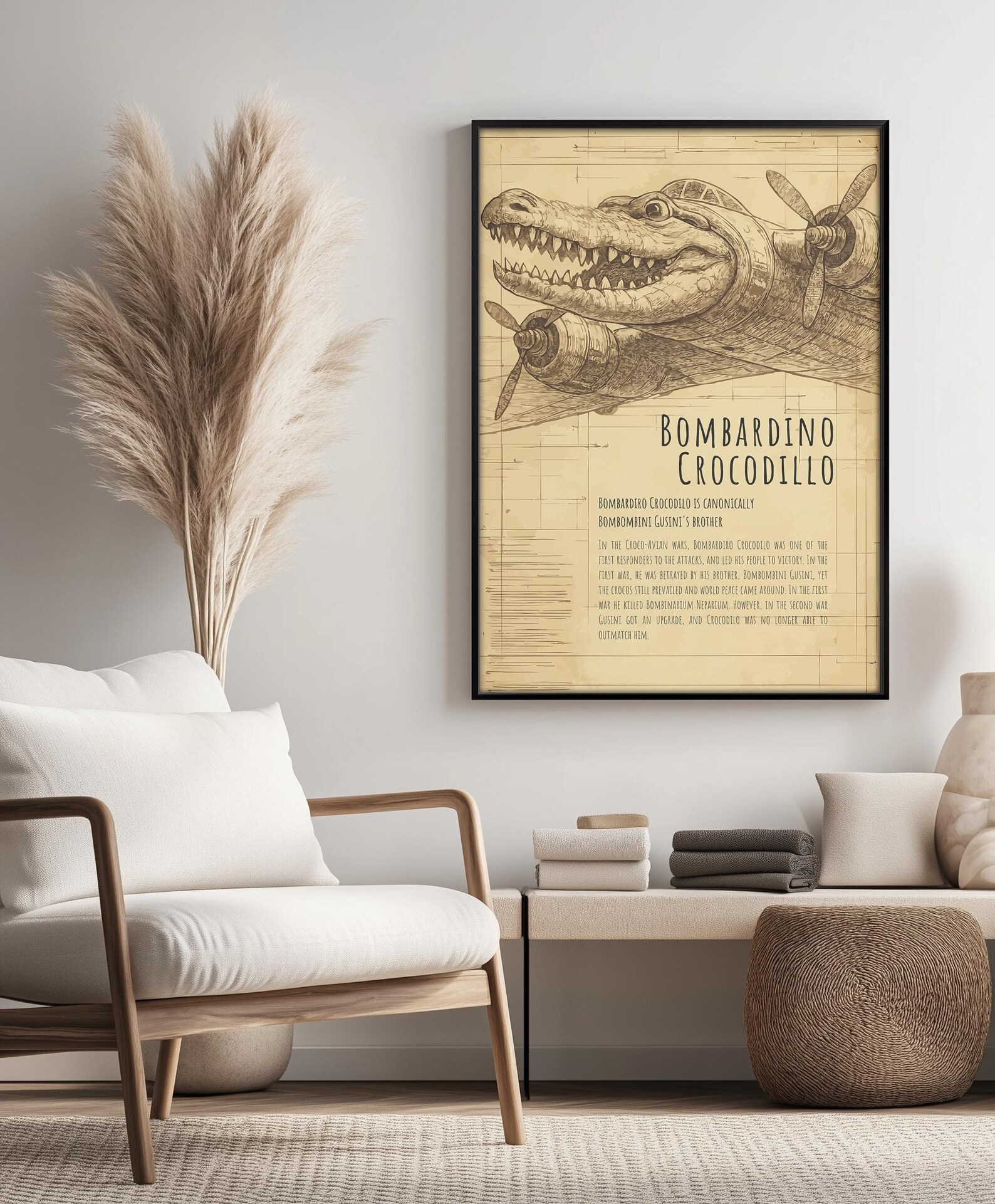 Bombardino Crocodillo Meme Poster, Viral Art Print - Etsy