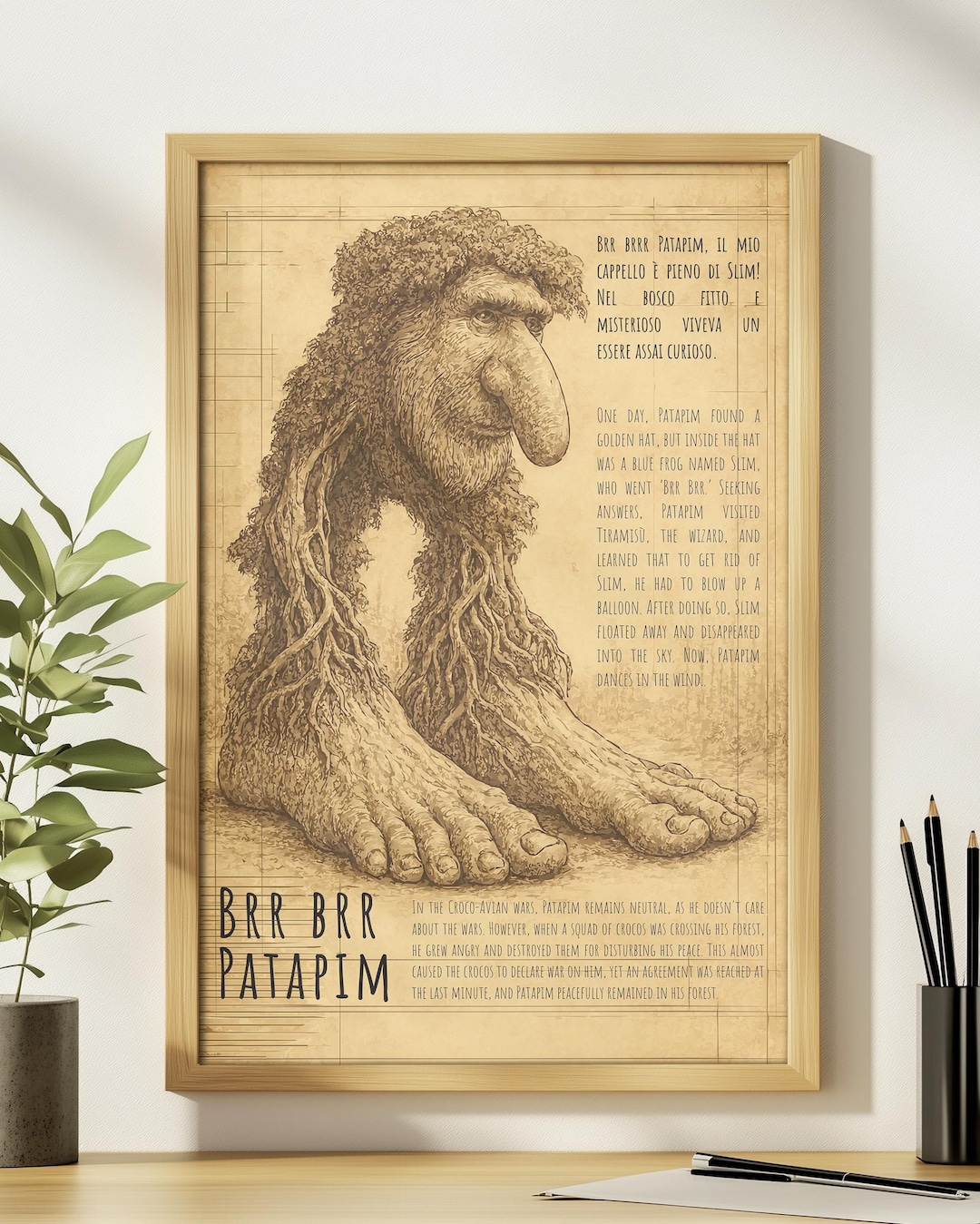 Brr Brr Patapim Brain Rot Meme Poster, Brainrot Memes, Meme Posters, Stupid Gifts, Social Media ...