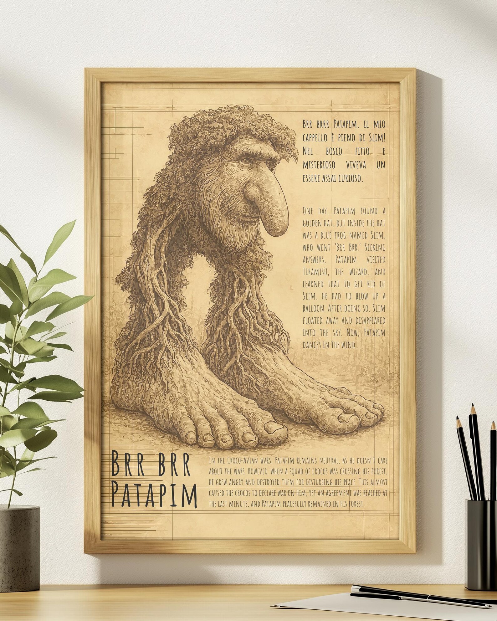 Brr Brr Patapim Brain Rot Meme Poster, Italian Brainrot - Etsy