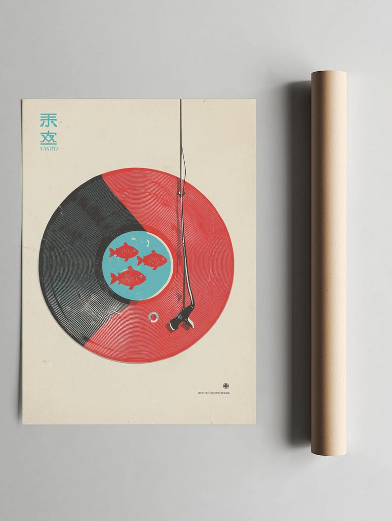 Japanese Wall Art, Retro Record Music Poster, Gift for Music Lovers ...
