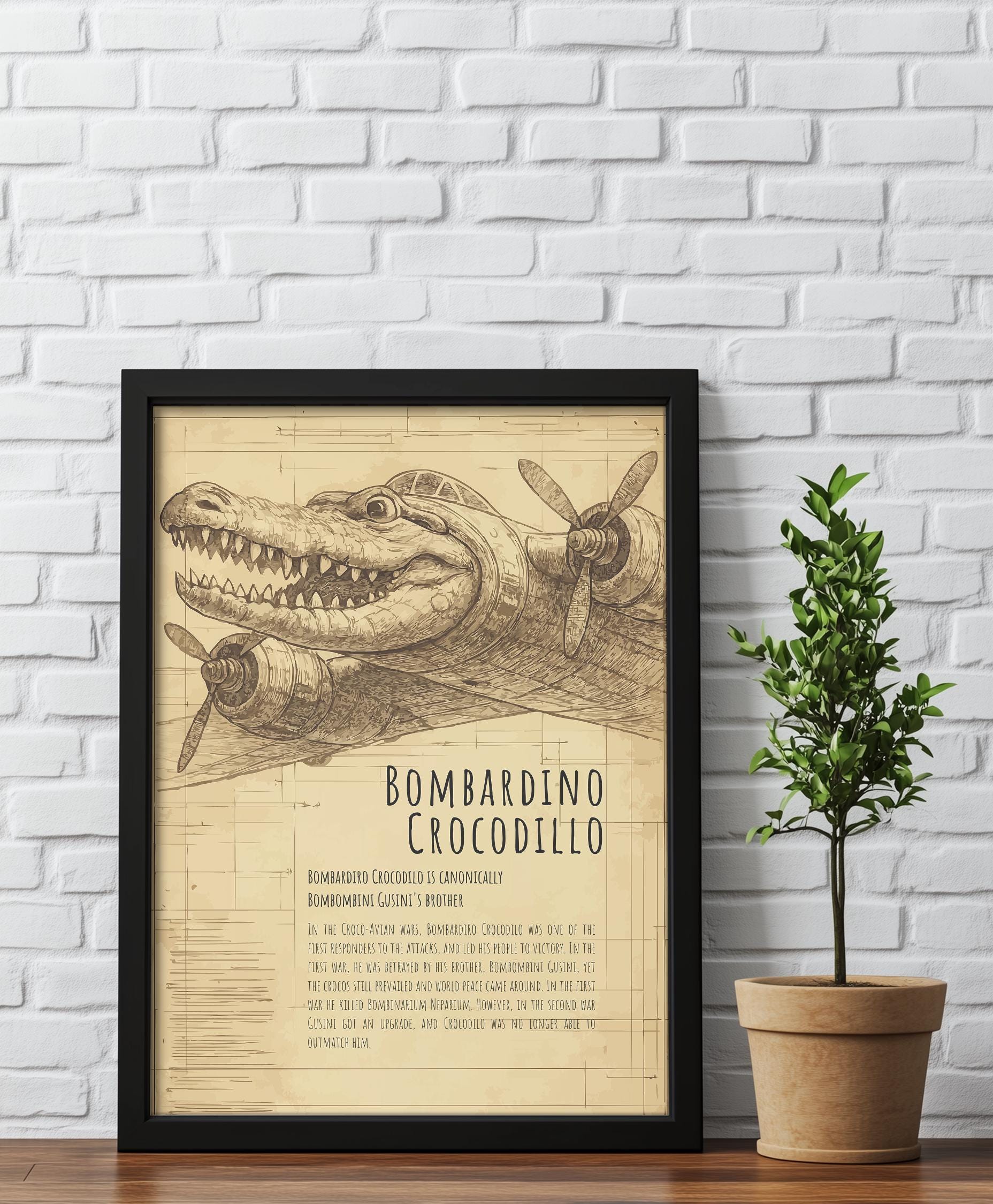 Bombardino Crocodillo Brain Rot Meme Poster, Brainrot Memes, Meme ...