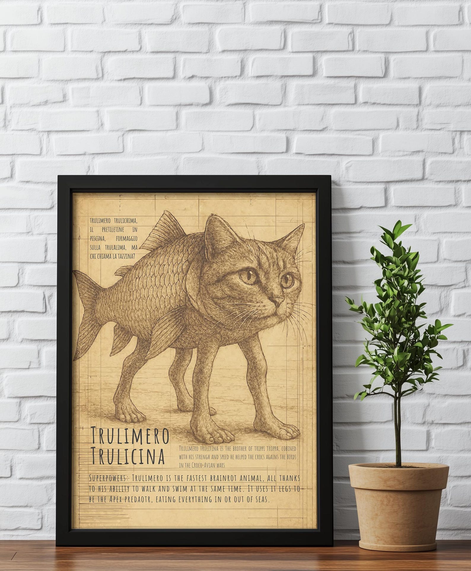 Trulimero Trulicina Brain Rot Meme Poster, Brainrot Memes, Meme Posters ...