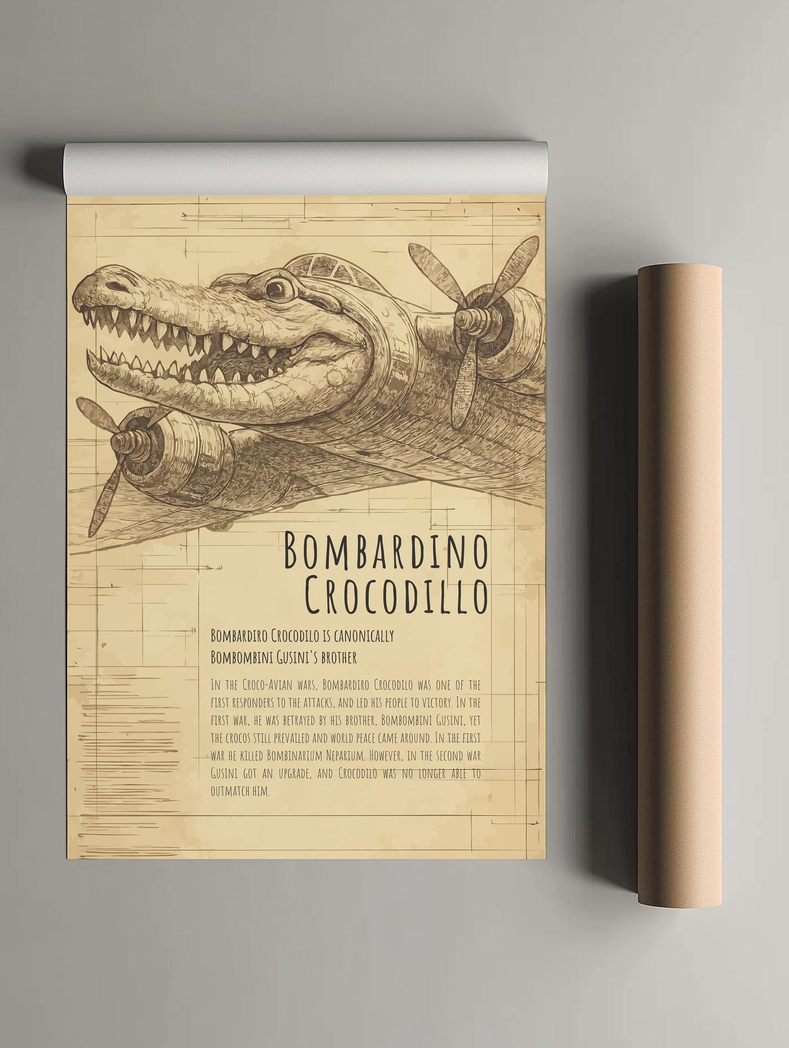 Bombardino Crocodillo Meme Poster, Viral Art Print - Etsy
