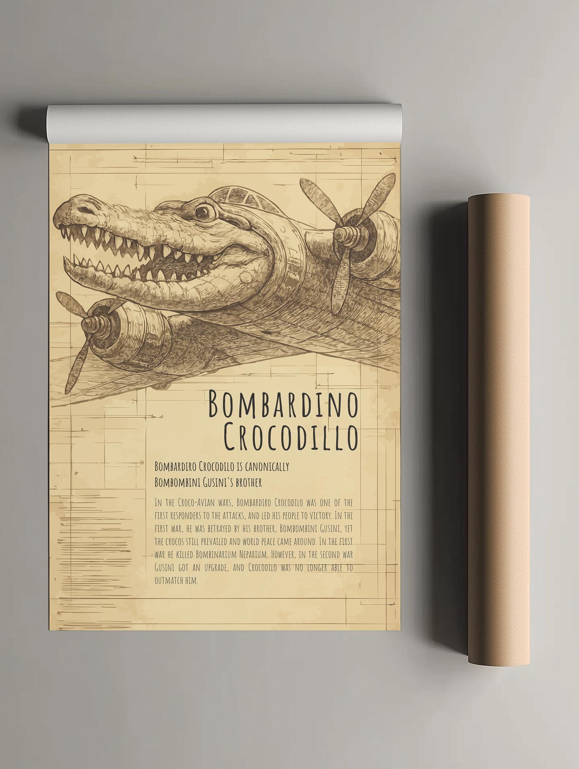 Bombardino Crocodillo Brain Rot Meme Poster, Brainrot Memes, Meme ...