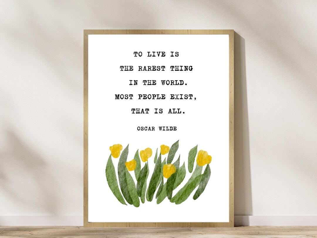 Oscar Wilde Quote Poster - Famous Quote Wall Art - Elegant Watercolor ...