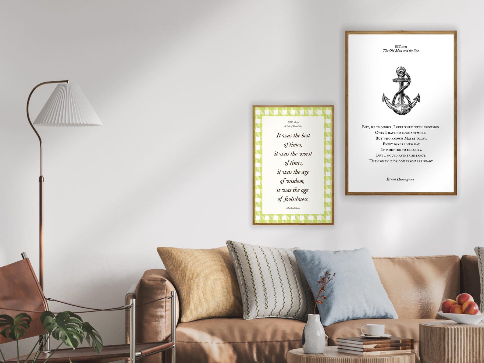 Ernest Hemingway Poster - Vintage Famous Book Quote Wall Art - Black ...