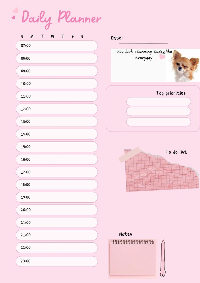 Pinky Cute Digital Planner - Etsy