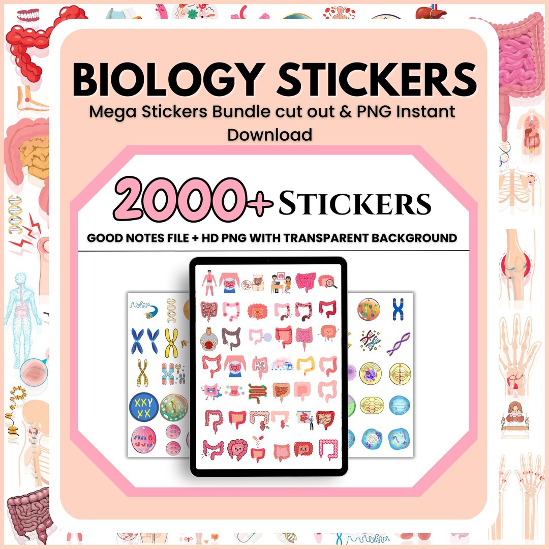 2000+ Biology Stickers Bundle, Anatomy Stickers, Science Journal ...