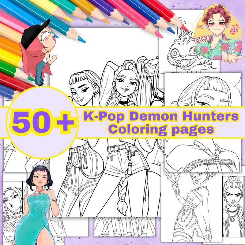 Huntrix Coloring Pages - Etsy